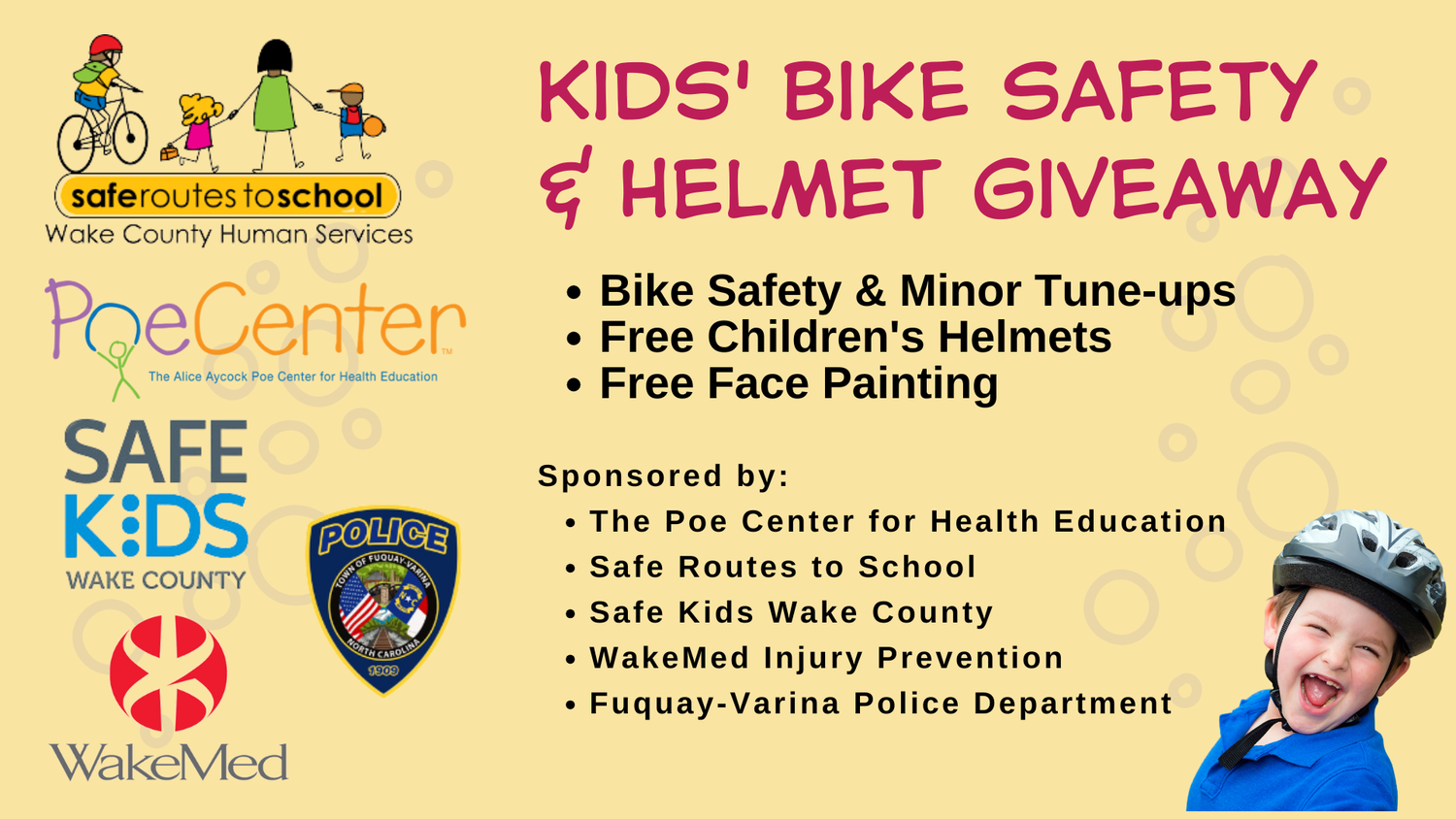 Kids' Bike Safety & Helmet Giveaway Day — Fuquay-Varina Growers Market