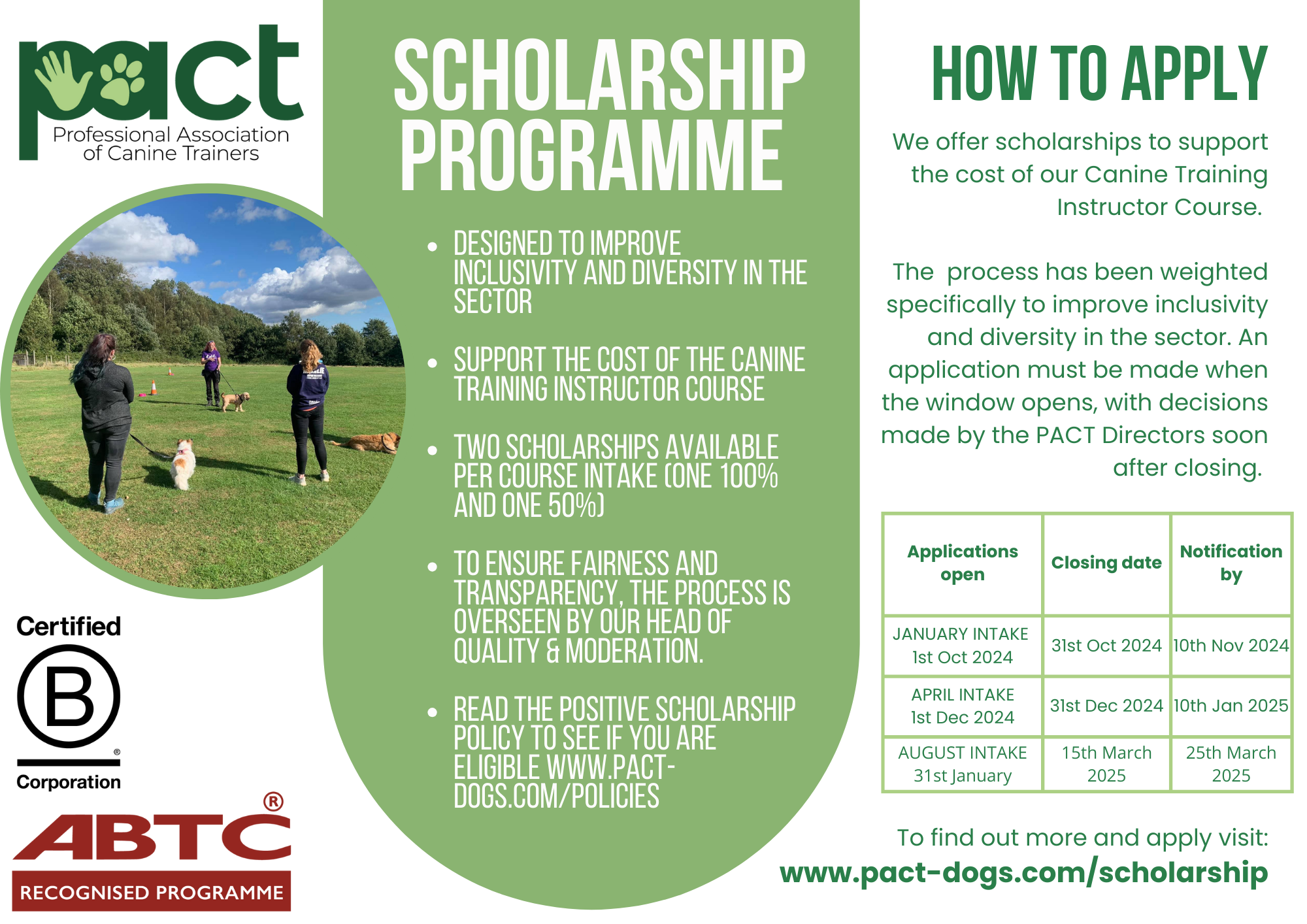 Become an accredited and formally recognised Dog Trainer