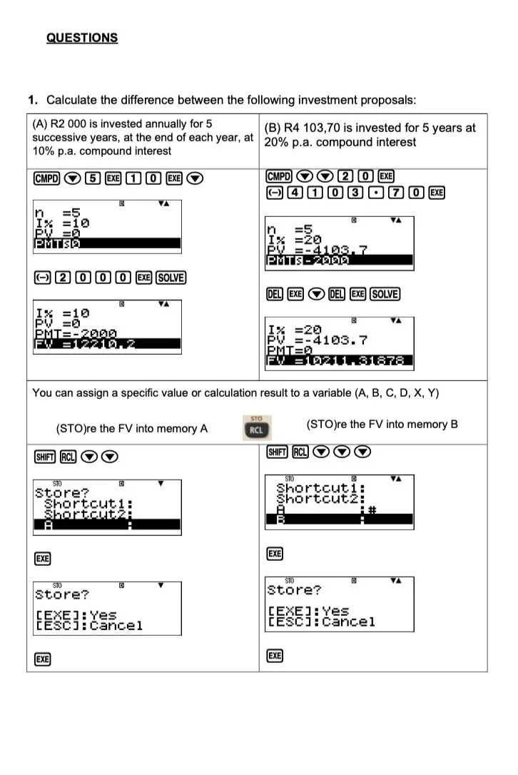 CASIO FC-200V | FINANCIAL CALCULATOR WORKSHEET — Casio Calculator ...