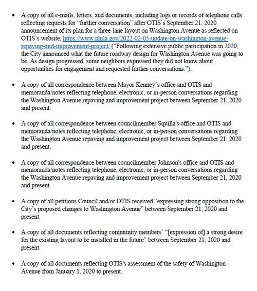 Washington Ave RTKL Request - status update — Government Transparency Blog