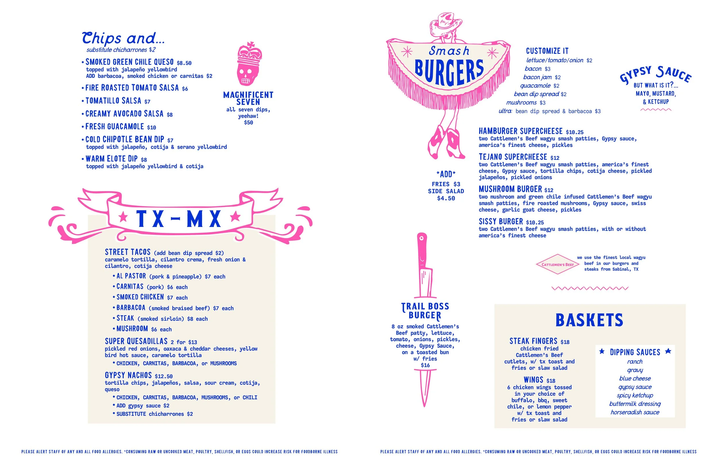 Menu — Gypsy Sally's