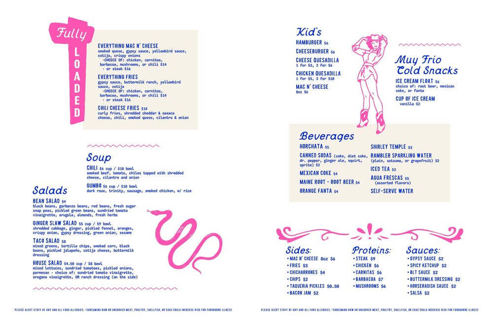 Menu — Gypsy Sally's