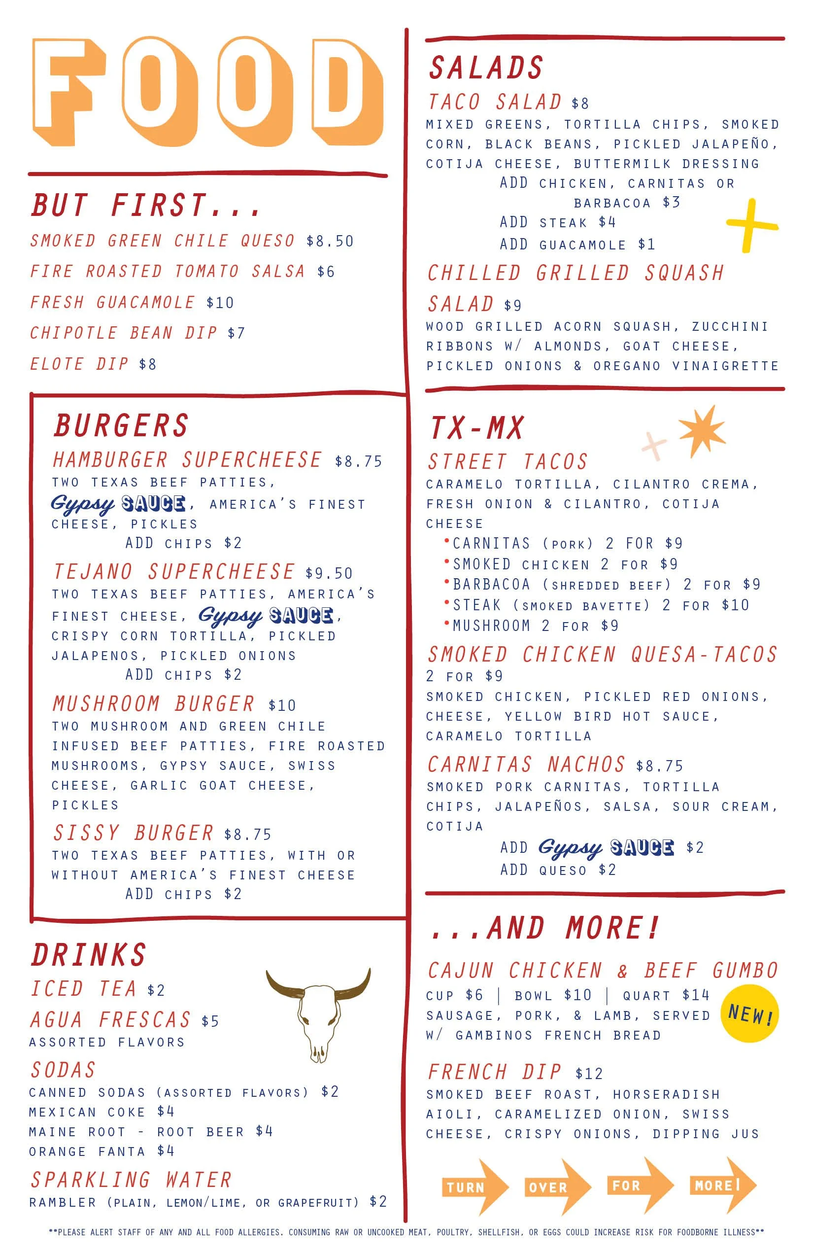 Menu — Gypsy Sally's