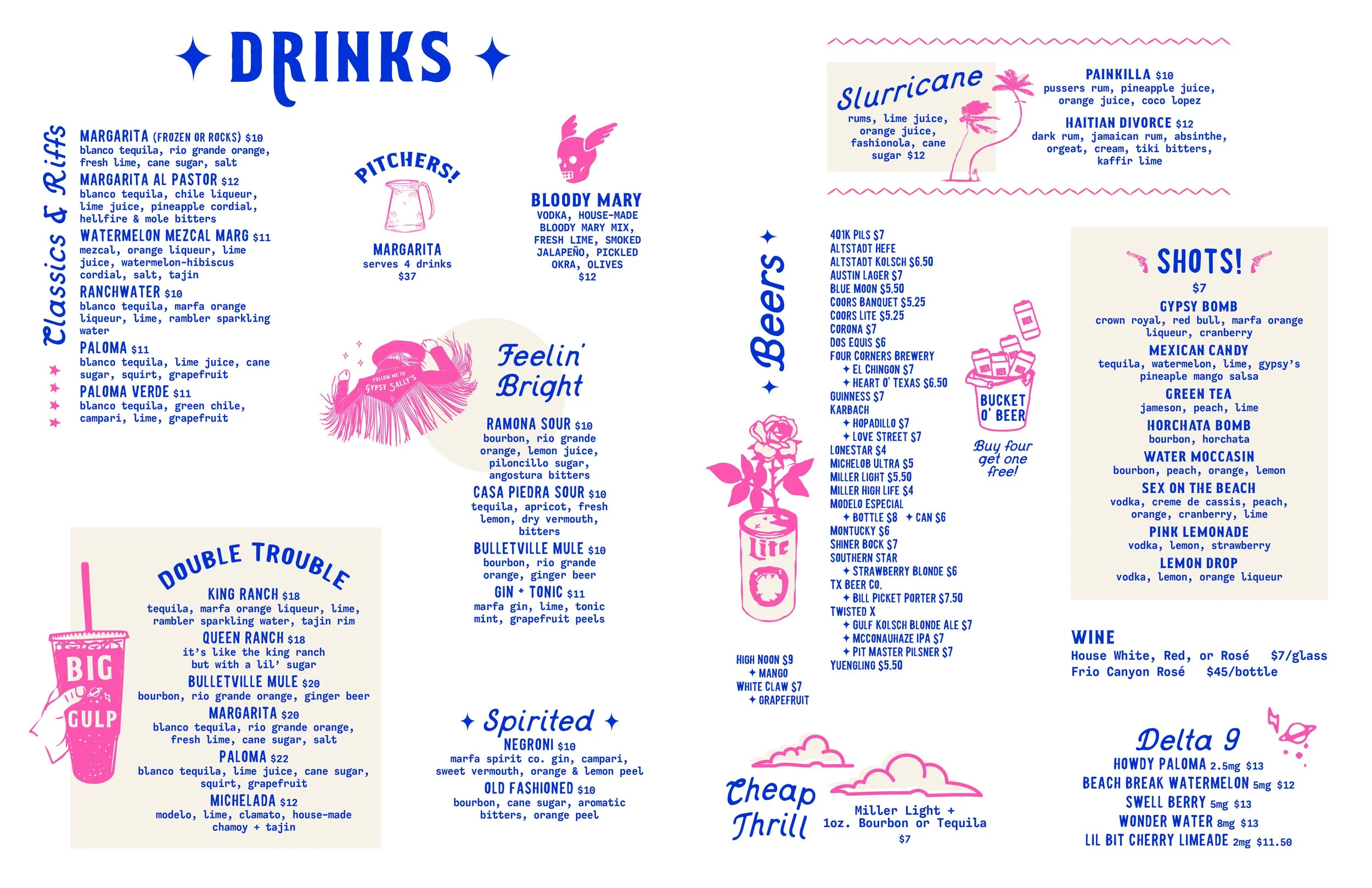 Menu — Gypsy Sally's