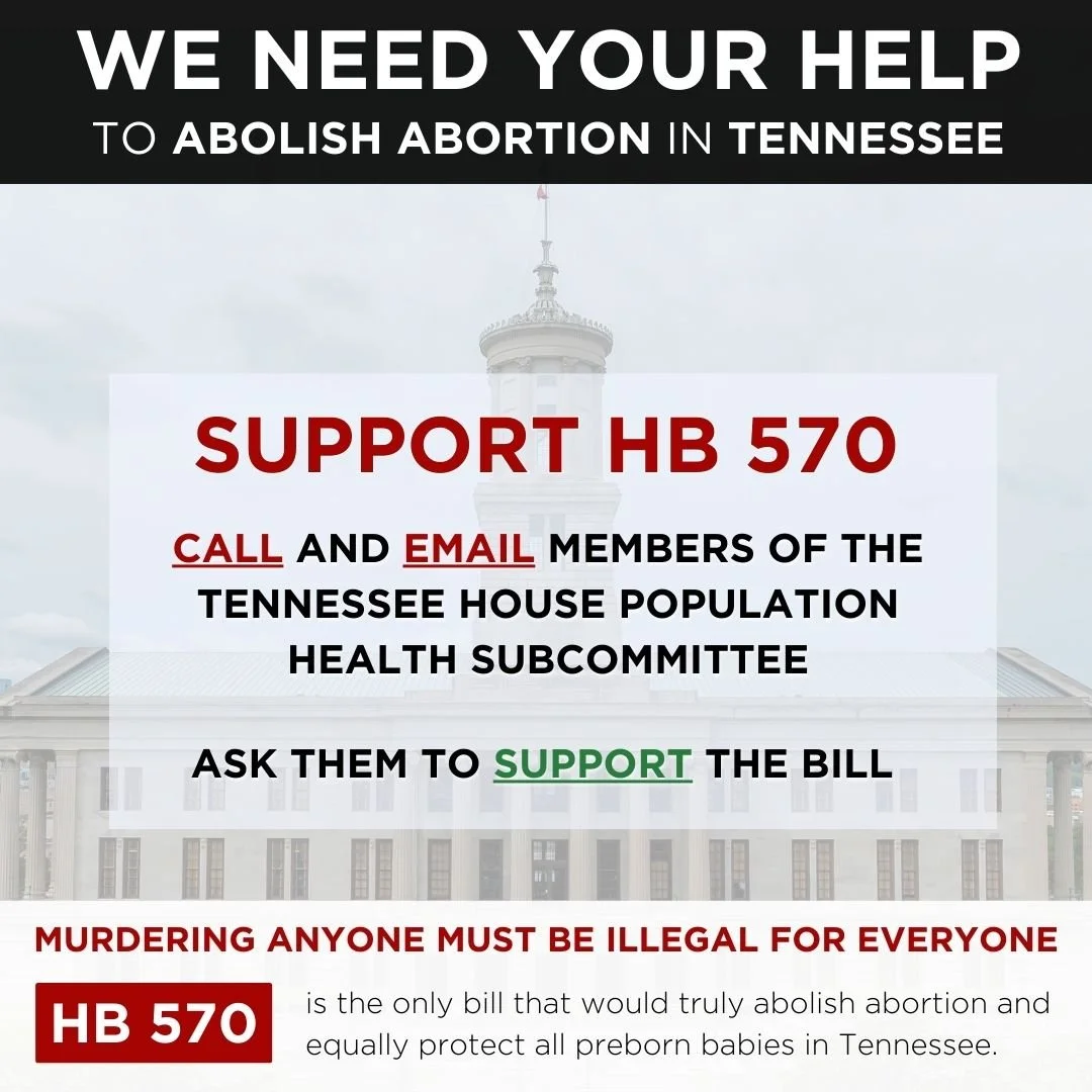 Tennessee 2026 HB 570 and SB 738 — Foundation to Abolish Abortion