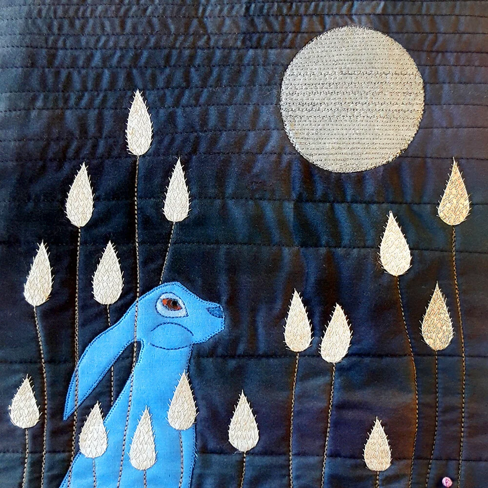 Moon Gazing Hare — Deborah O'Hare Textile Artist