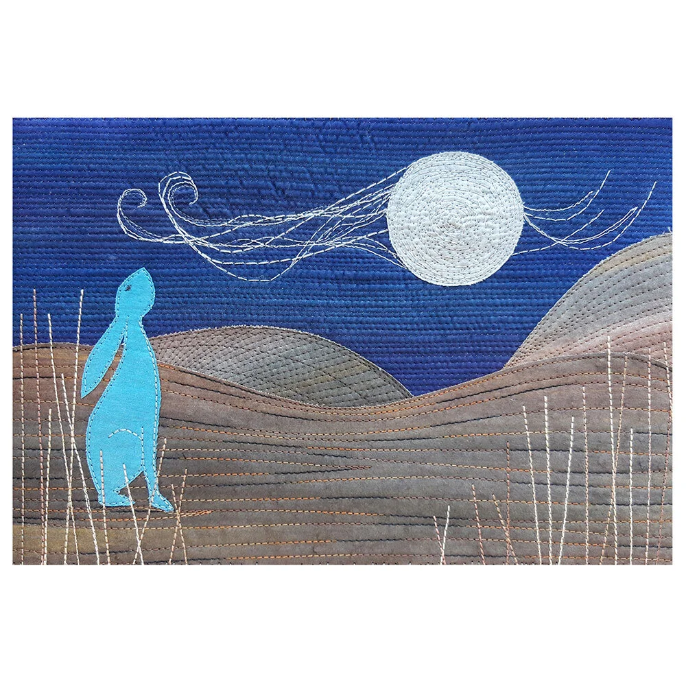Moon Gazing Hare — Deborah O'Hare Textile Artist