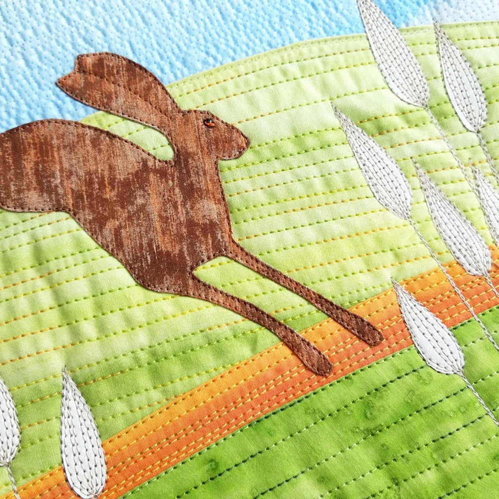moon gazing hare — Deborah O'Hare Textile Artist