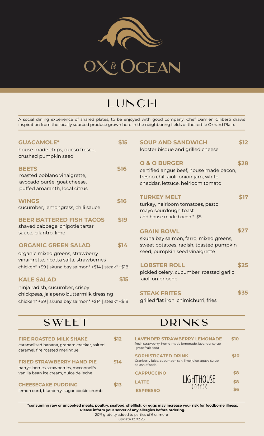 Ox & Ocean | Fine Dining and Fresh Seafood on Mandalay Beach — Zachari ...