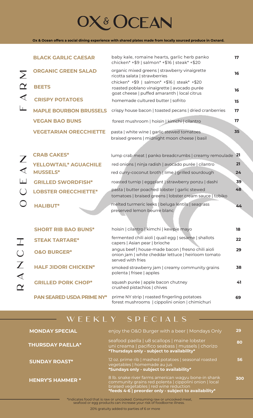 Ox & Ocean | Fine Dining and Fresh Seafood on Mandalay Beach — Zachari ...