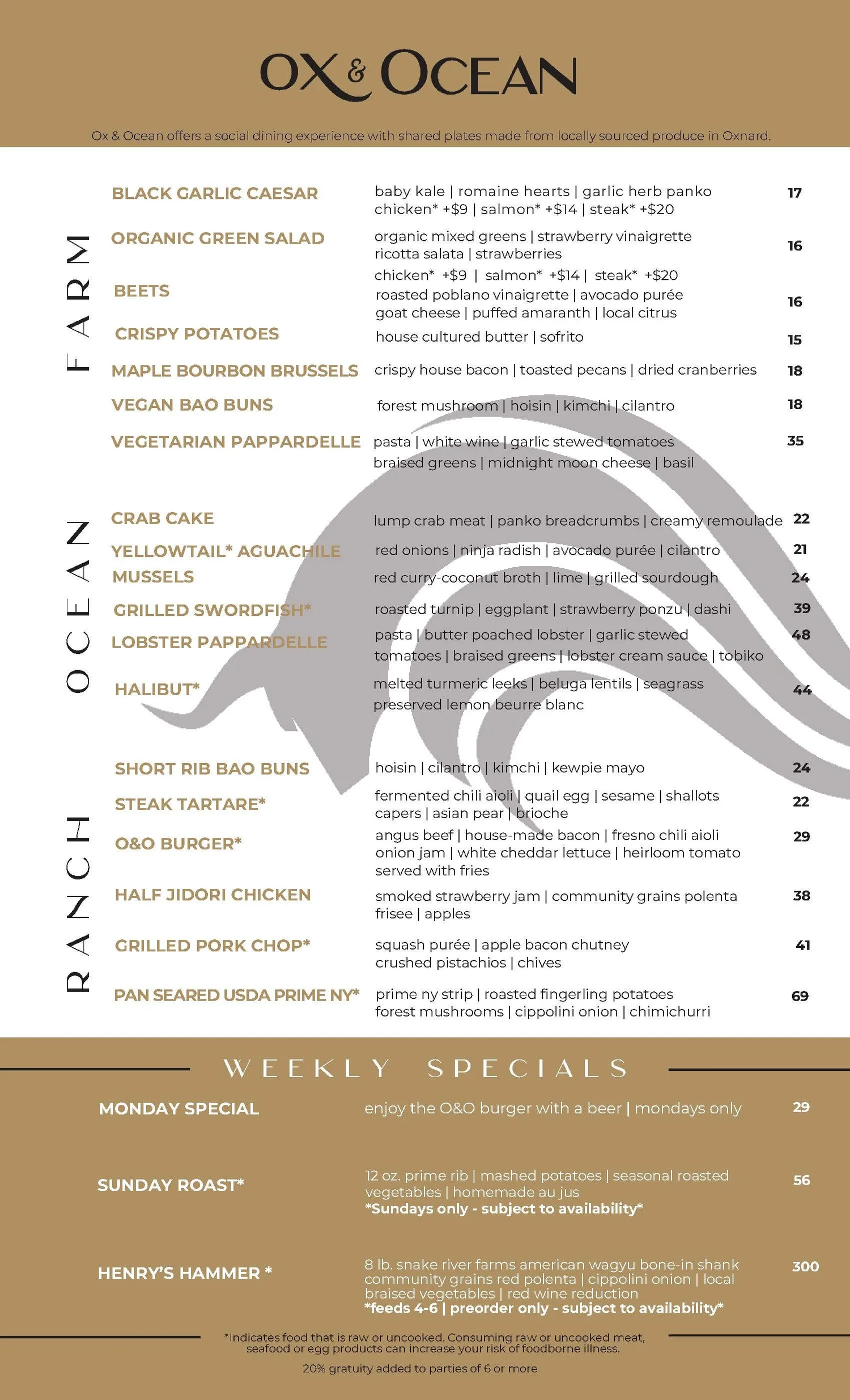 Ox & Ocean | Fine Dining and Fresh Seafood on Mandalay Beach — Zachari ...
