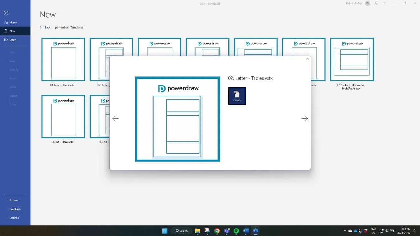 Open New Drawing Templates — powerdraw