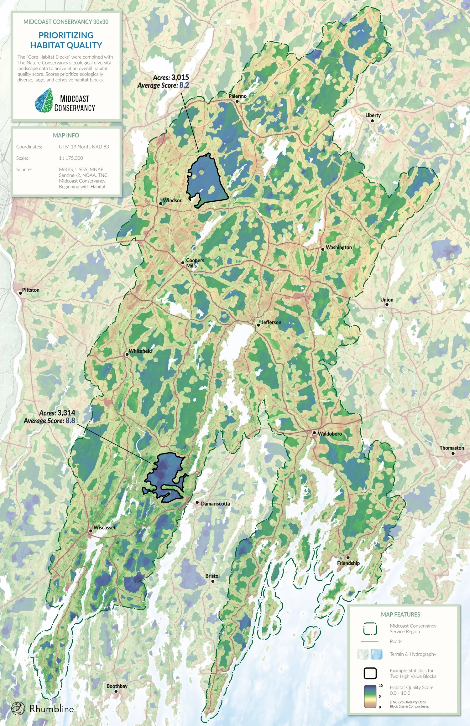 Map 7: Prioritizing Habitat Quality — Midcoast Conservancy