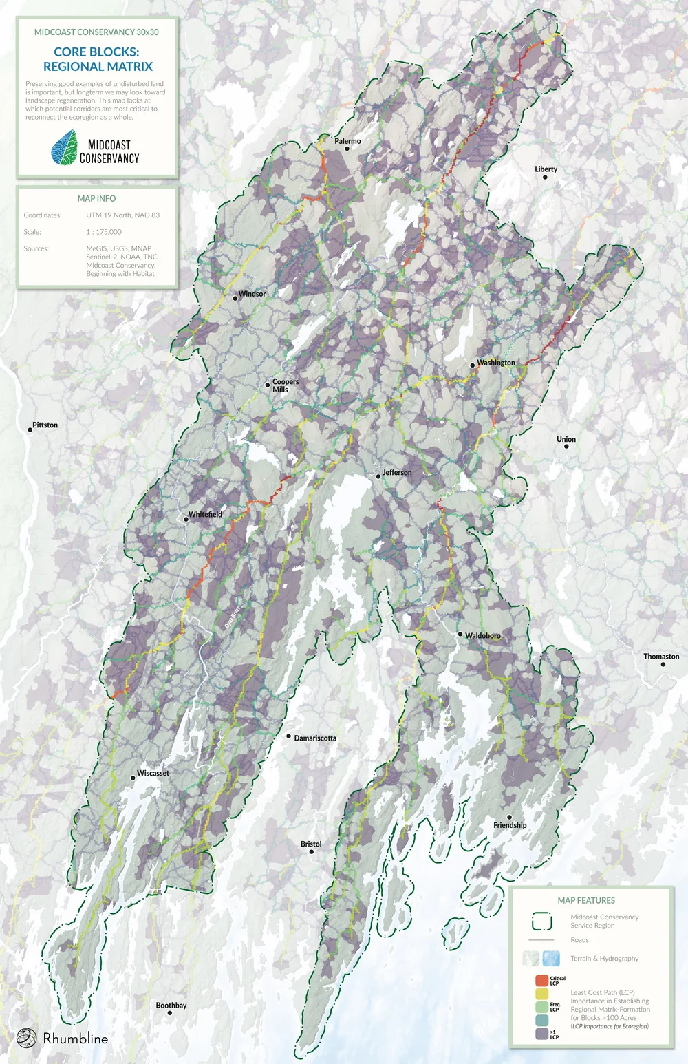 Map 9: Core Blocks - Regional Matrix — Midcoast Conservancy