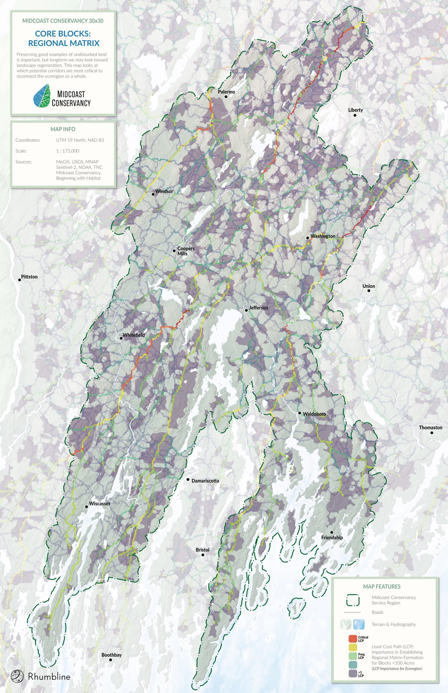 Map 9: Core Blocks - Regional Matrix — Midcoast Conservancy