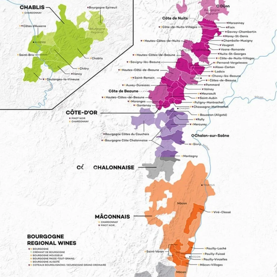 Burgundy wine region | Bourgogne wine | regions of Burgundy ...