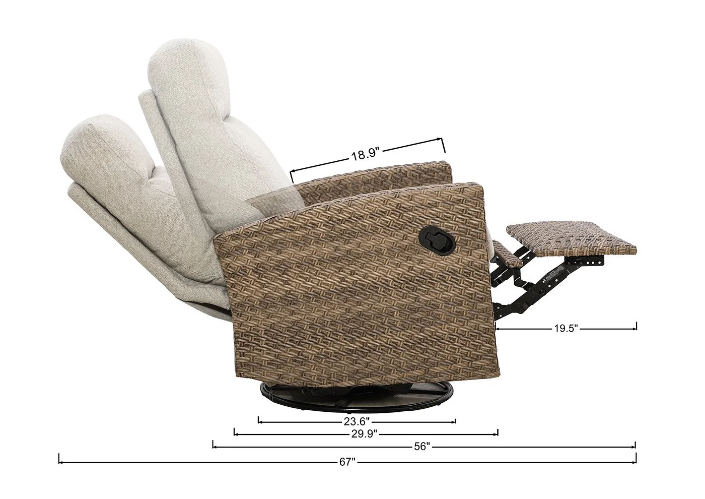 Newport Wicker Outdoor Swivel Glider Recliner | Patio Lounge Chair ...