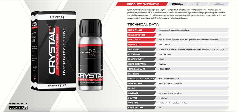System X Crystal Ceramic Coating — Total Detail Solutions GA