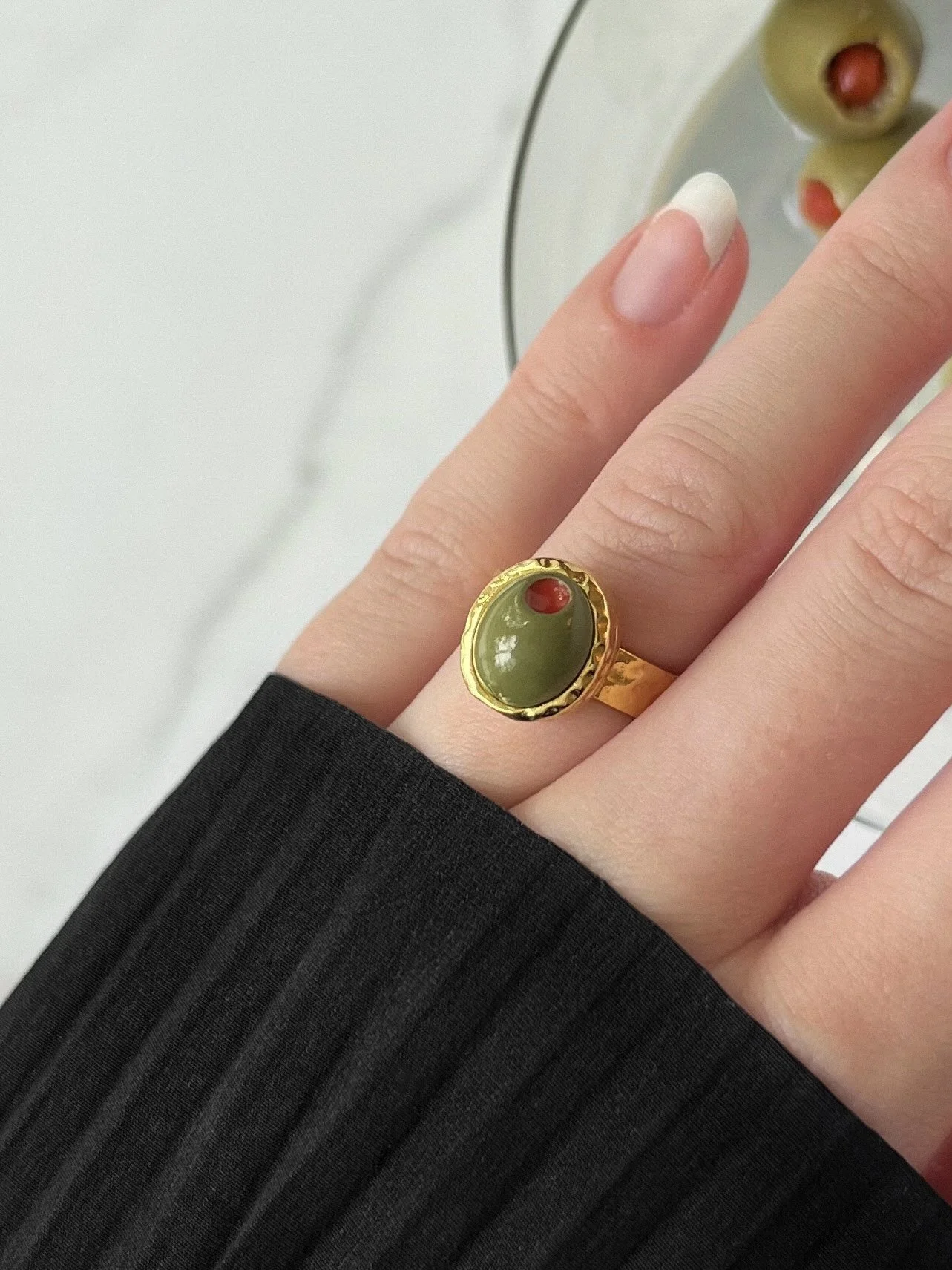 Martini Ring | Olive Cocktail Ring — Fleurs de Fitz