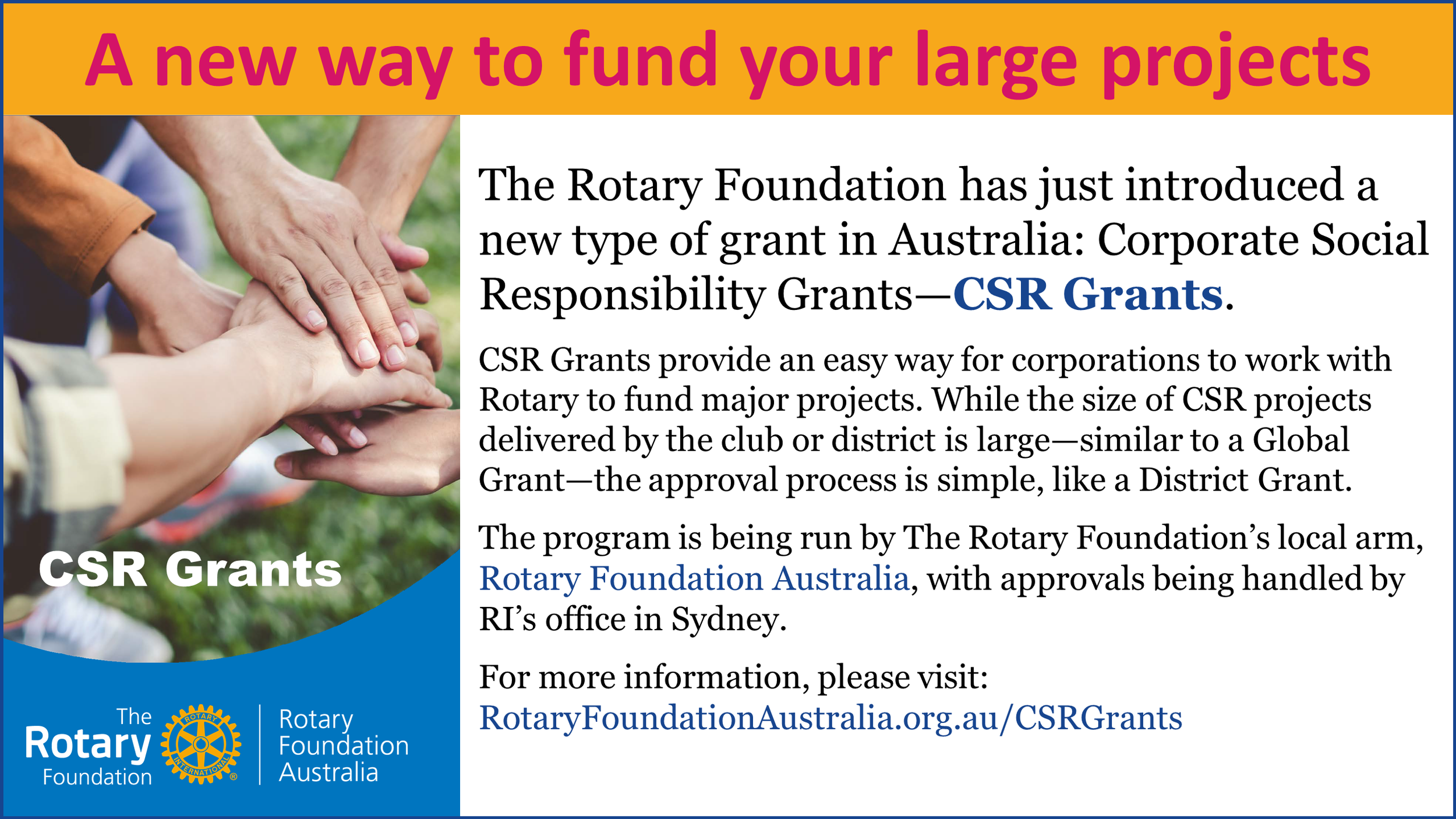 Rotary CSR Grants — Rotary Foundation Australia