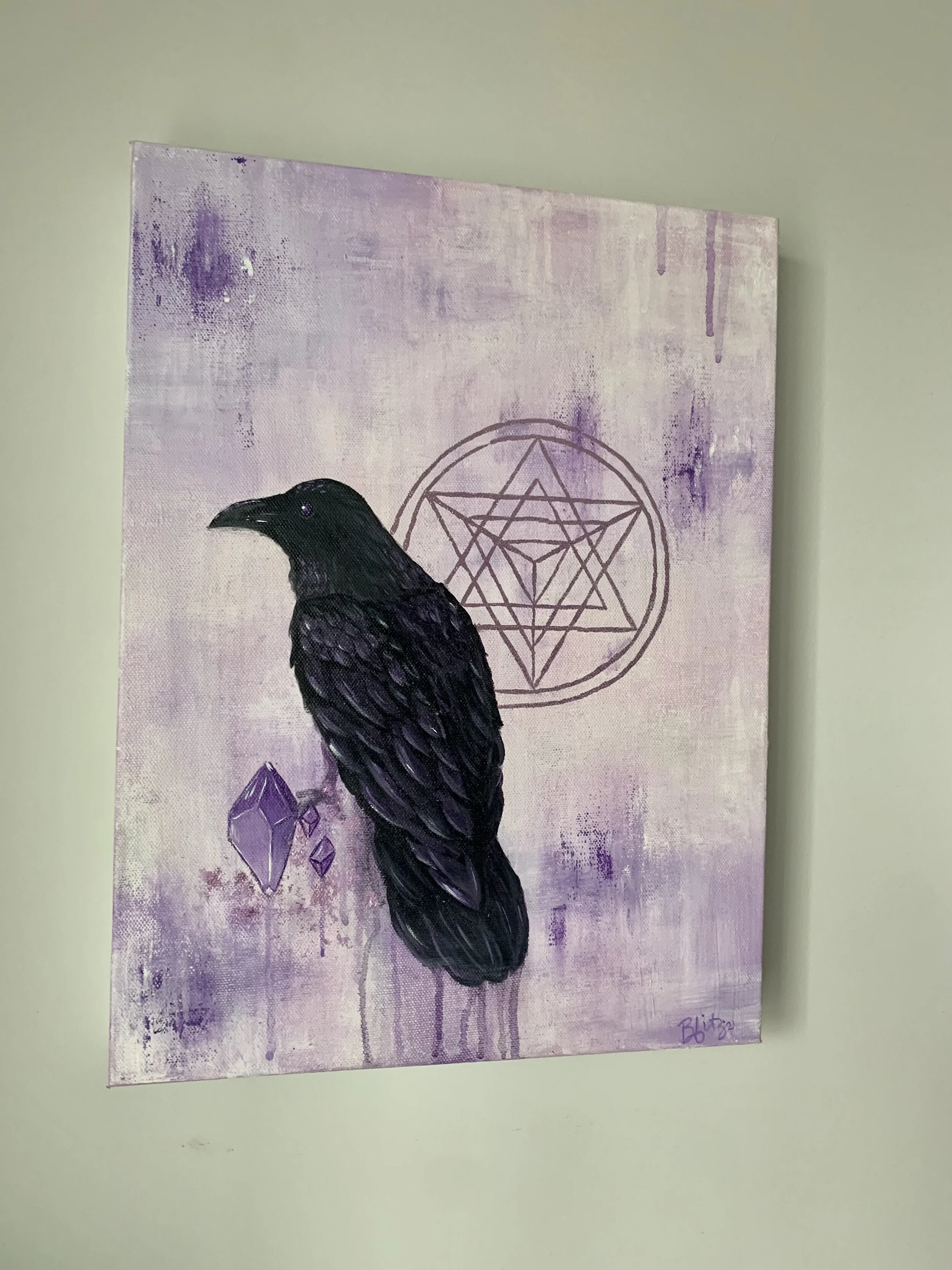 Original painting Raven Art & Collectibles Paint & Canvas Mixed Media ...