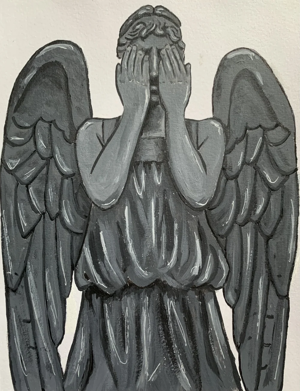 Weeping Angel Statue Drawing