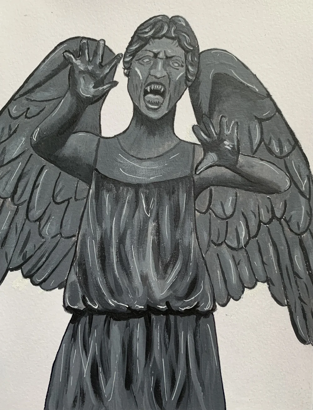 Weeping Angel Statue Drawing