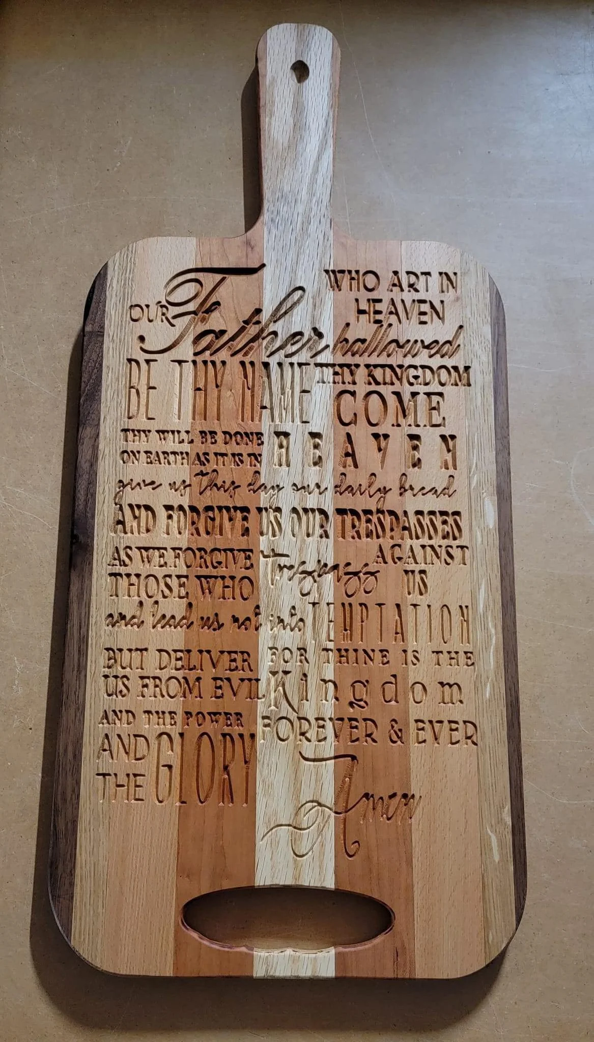 The LORD'S prayer serving tray — Trim Masters Custom Woodworks