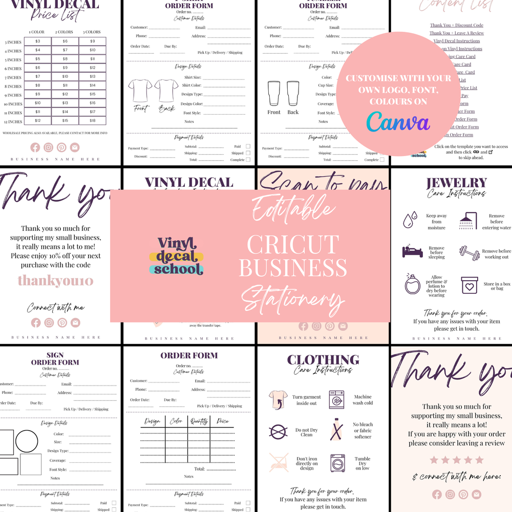 BUNDLE Vinyl Business Stationery — Vinyl Decal School
