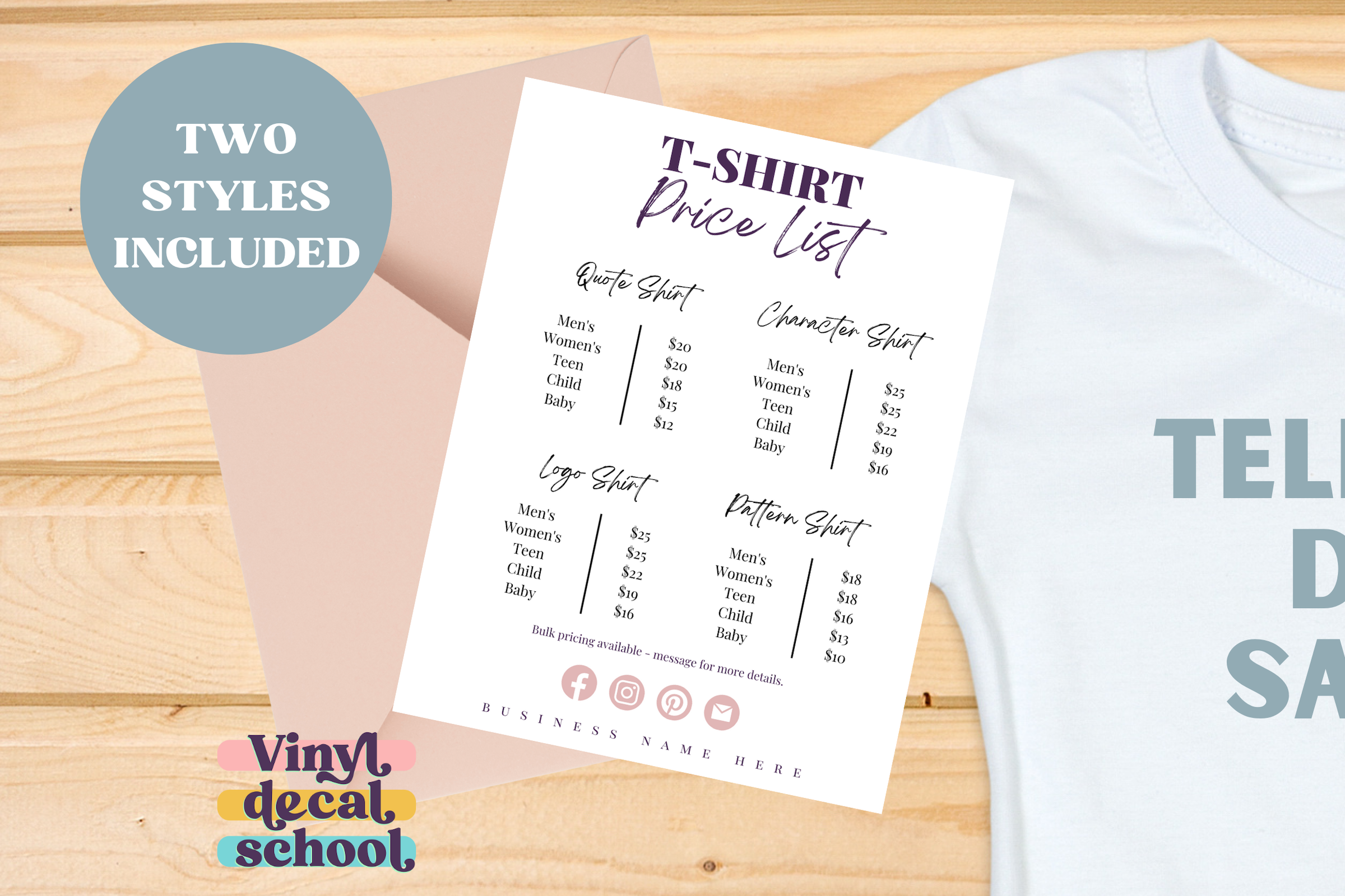 Editable Vinyl Pricing List — Vinyl Decal School
