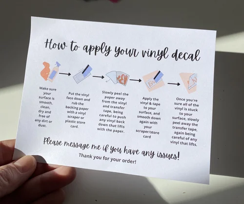 Printable Decal Instructions For Adhesive Vinyl With Illustrations ...