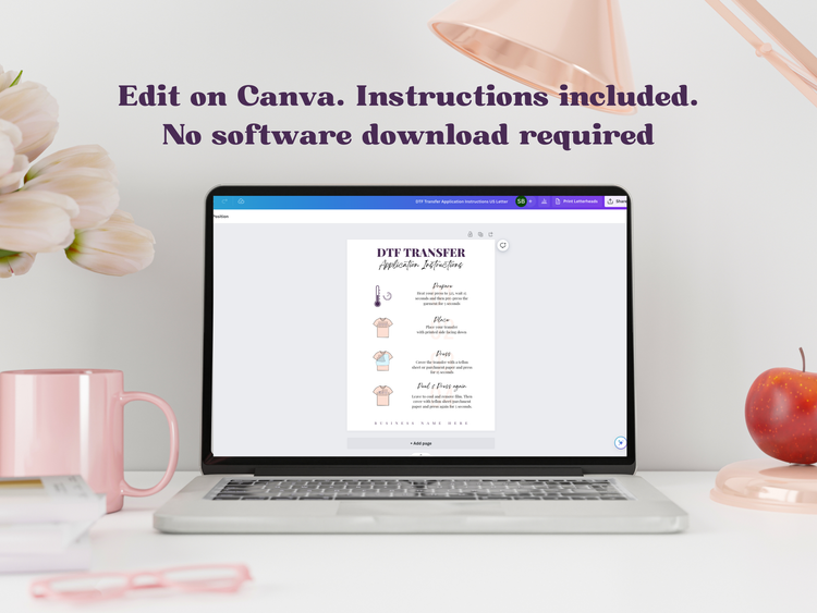 Editable UV-DTF Application Card with Illustrations — Vinyl Decal School