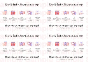 Printable & Editable Vinyl Cup Care Instructions and Thank You Card ...