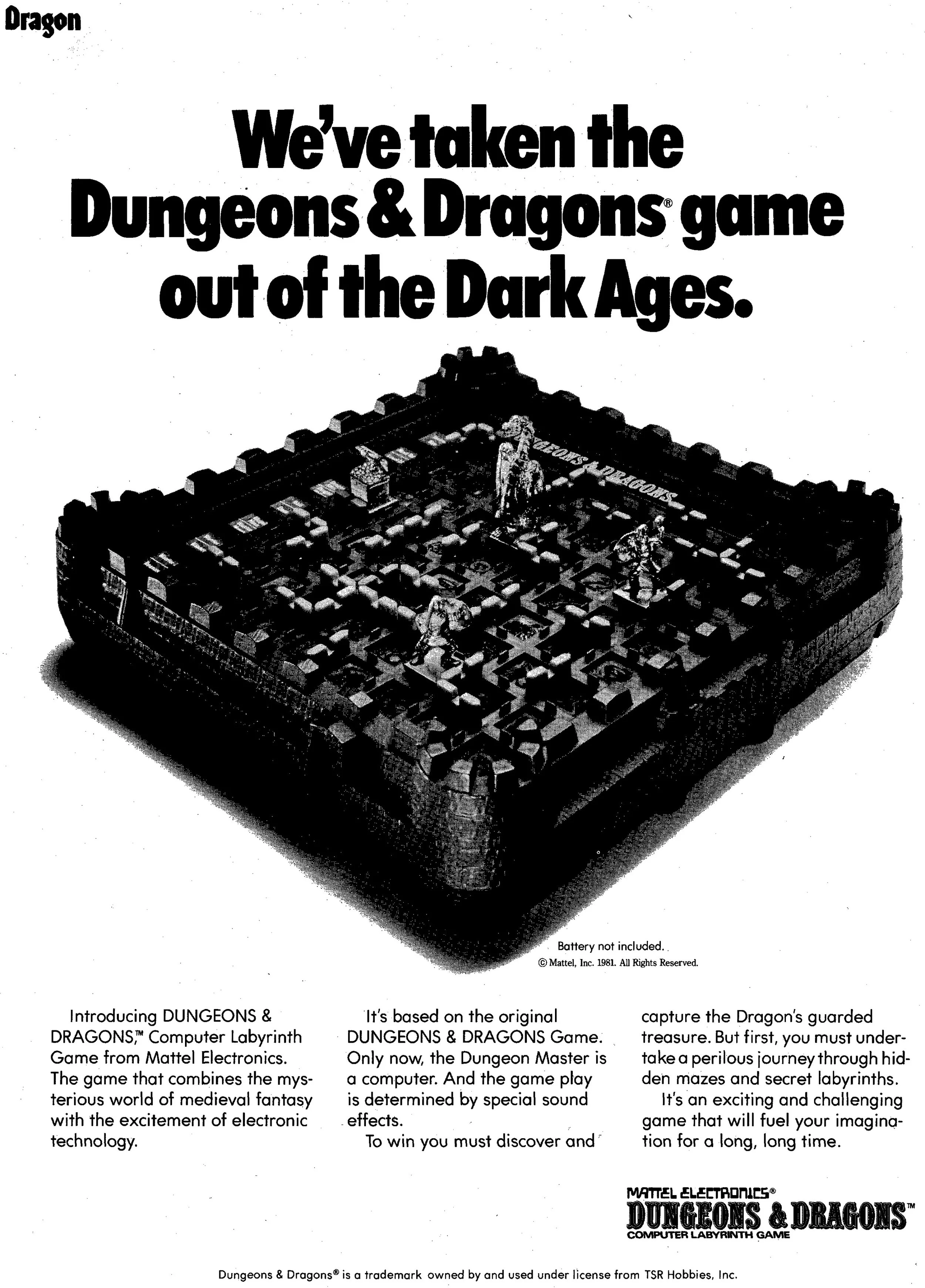 Dungeons & Dragons Computer Labyrinth Game (1980) – A Forgotten Digital ...