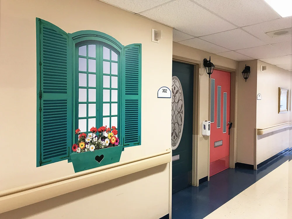 Window wraps for Hallways in Memory Care — Creative Art Co
