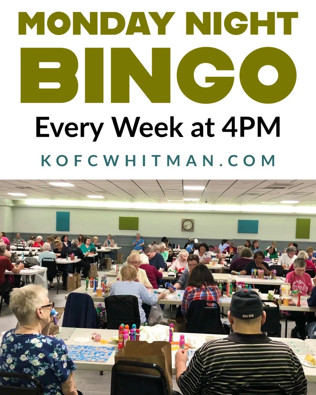 Bingo every Monday Night — Whitman KofC