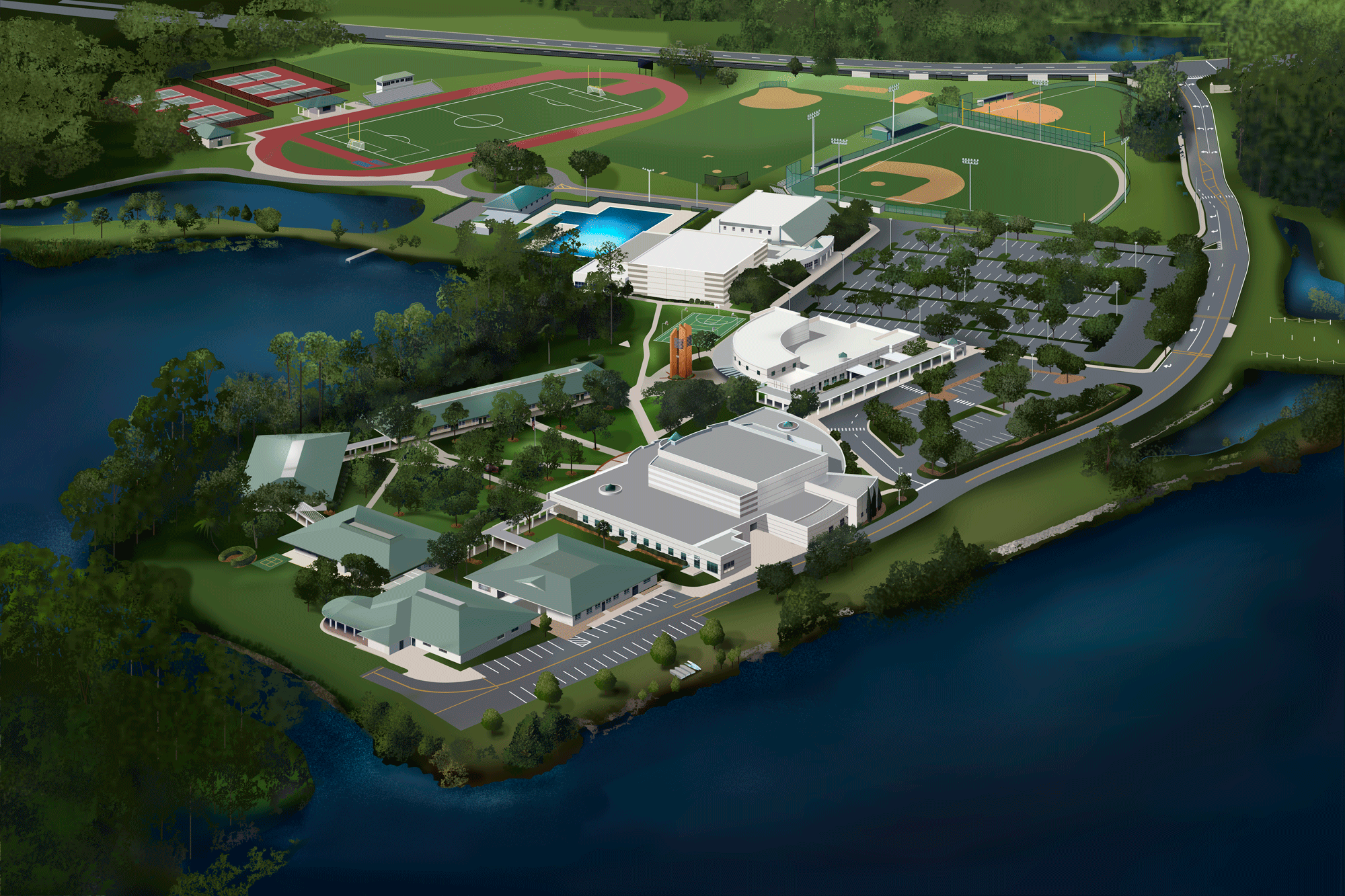 Trinity Preparatory — Sketches, Etc | Creating Handmade Campus Maps