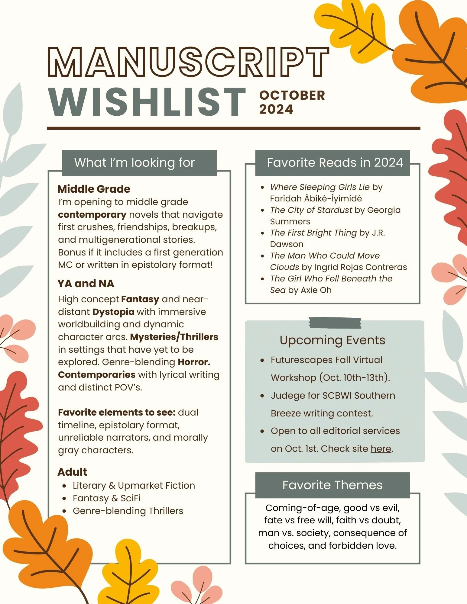 Manuscript Wishlist — Jenissa Graham | Literary Agent