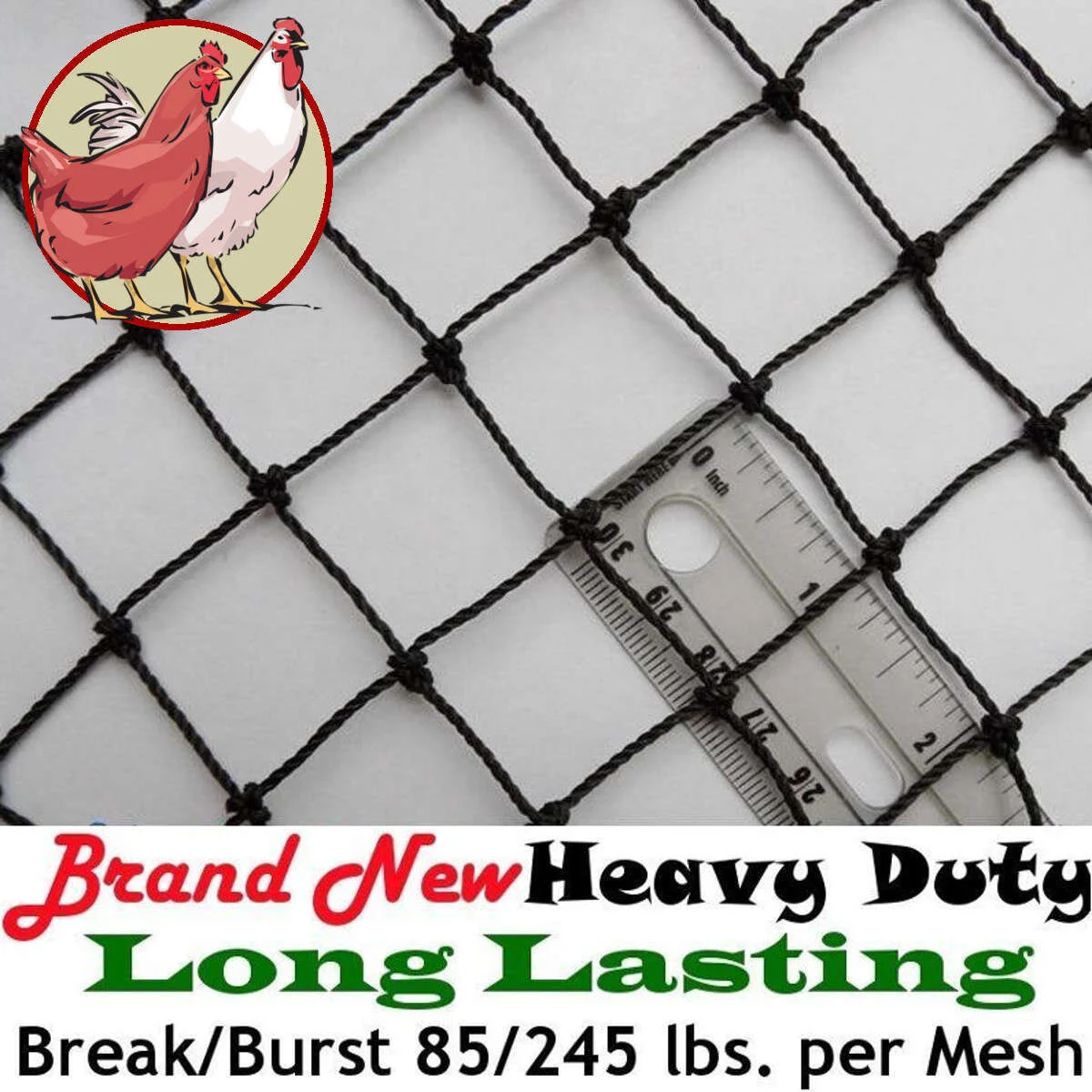 Heavy Knotted Poultry Netting (1"Mesh) | UV Stabilized for long life ...