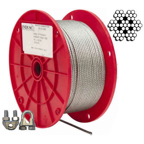 Black Vinyl Coated Steel Aircraft Cable | 1700 lb. Break Strength ...