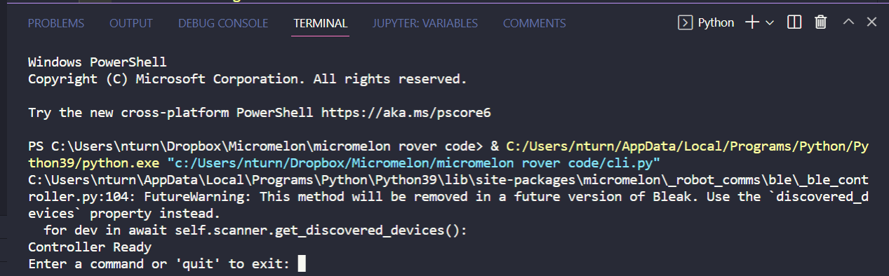 Getting Setup with the Micromelon Python Module — Micromelon Robotics