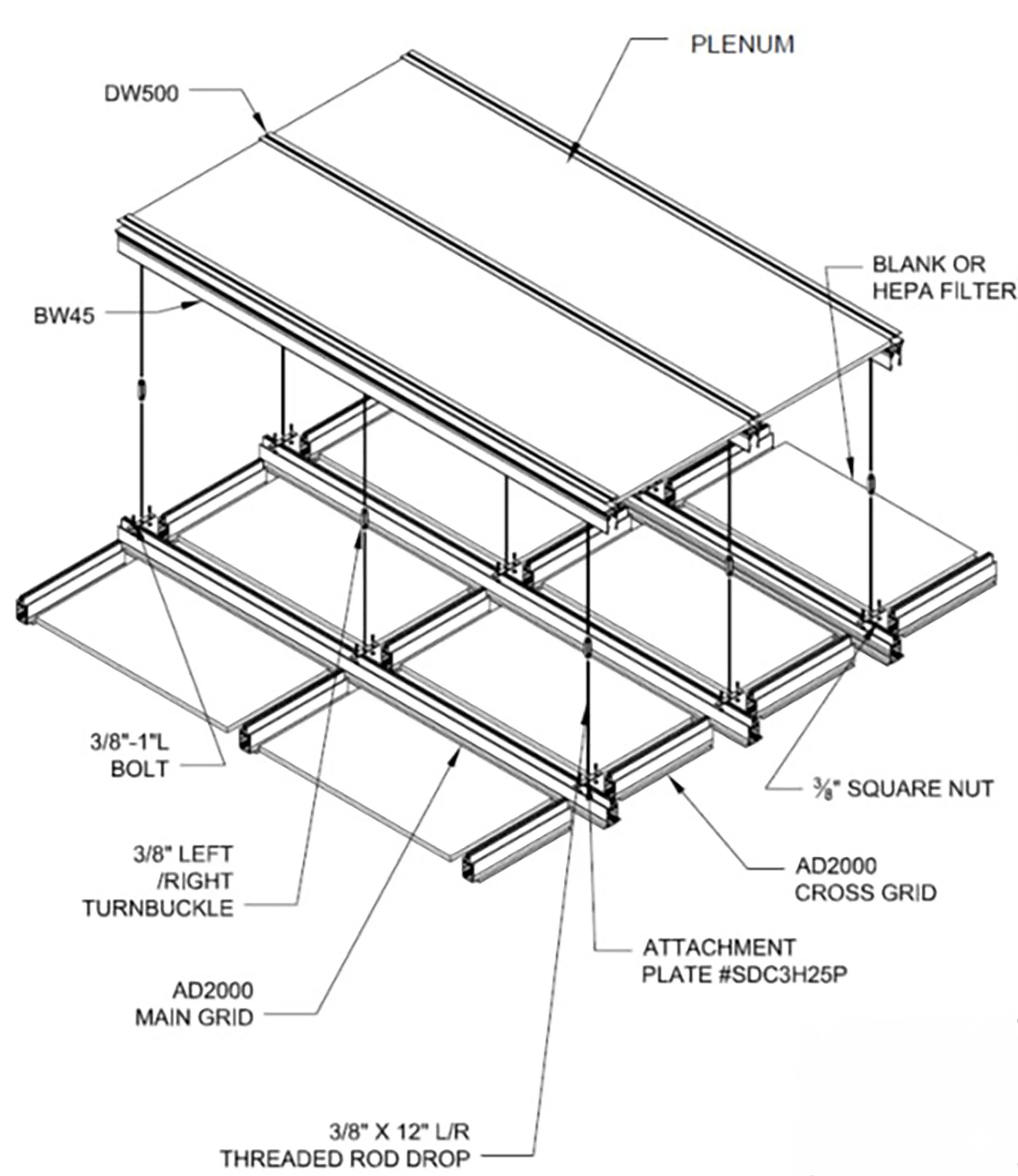 Cleanroom Ceilings: Walkable Ceilings, Panels & Grid Systems