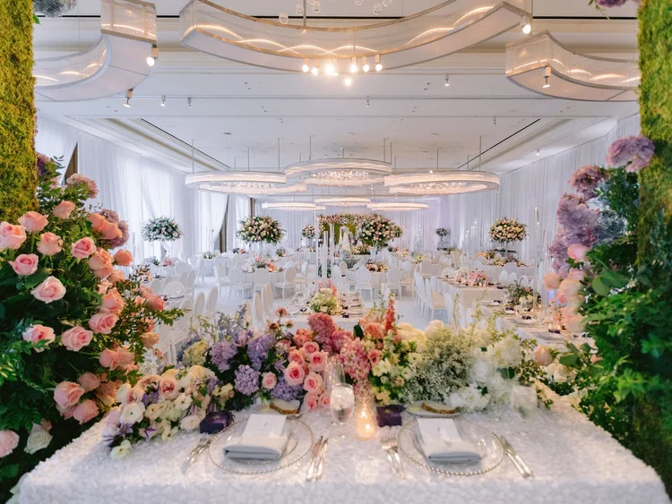 Pink and Blue Garden-Inspired Luxe Ballroom Wedding — Andrea Eppolito ...