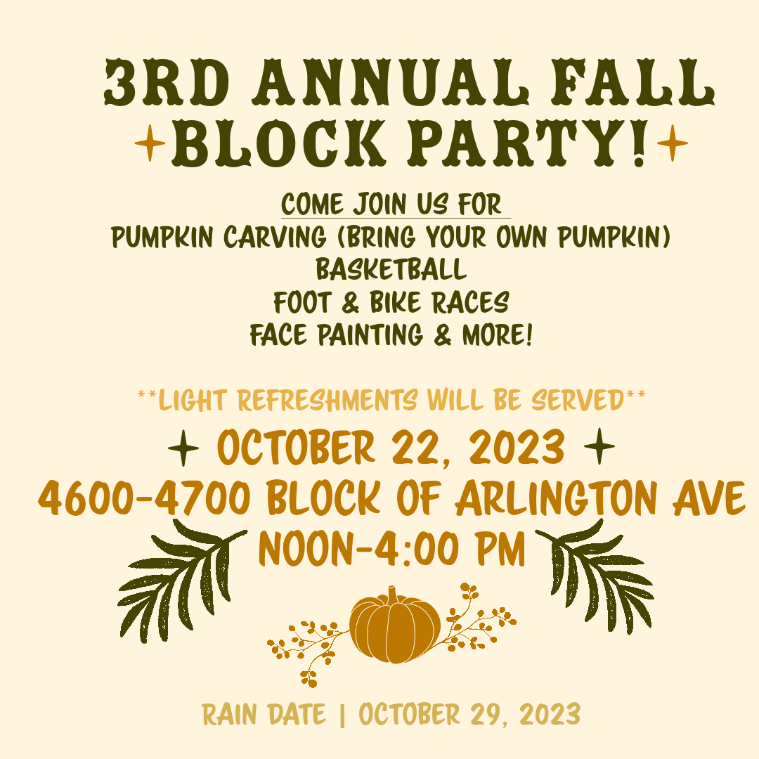 3rd Annual Fall Block Party — Historic Southwood Park