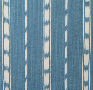 Ikat Stripe, Ivory/Blue — Mahala Textiles