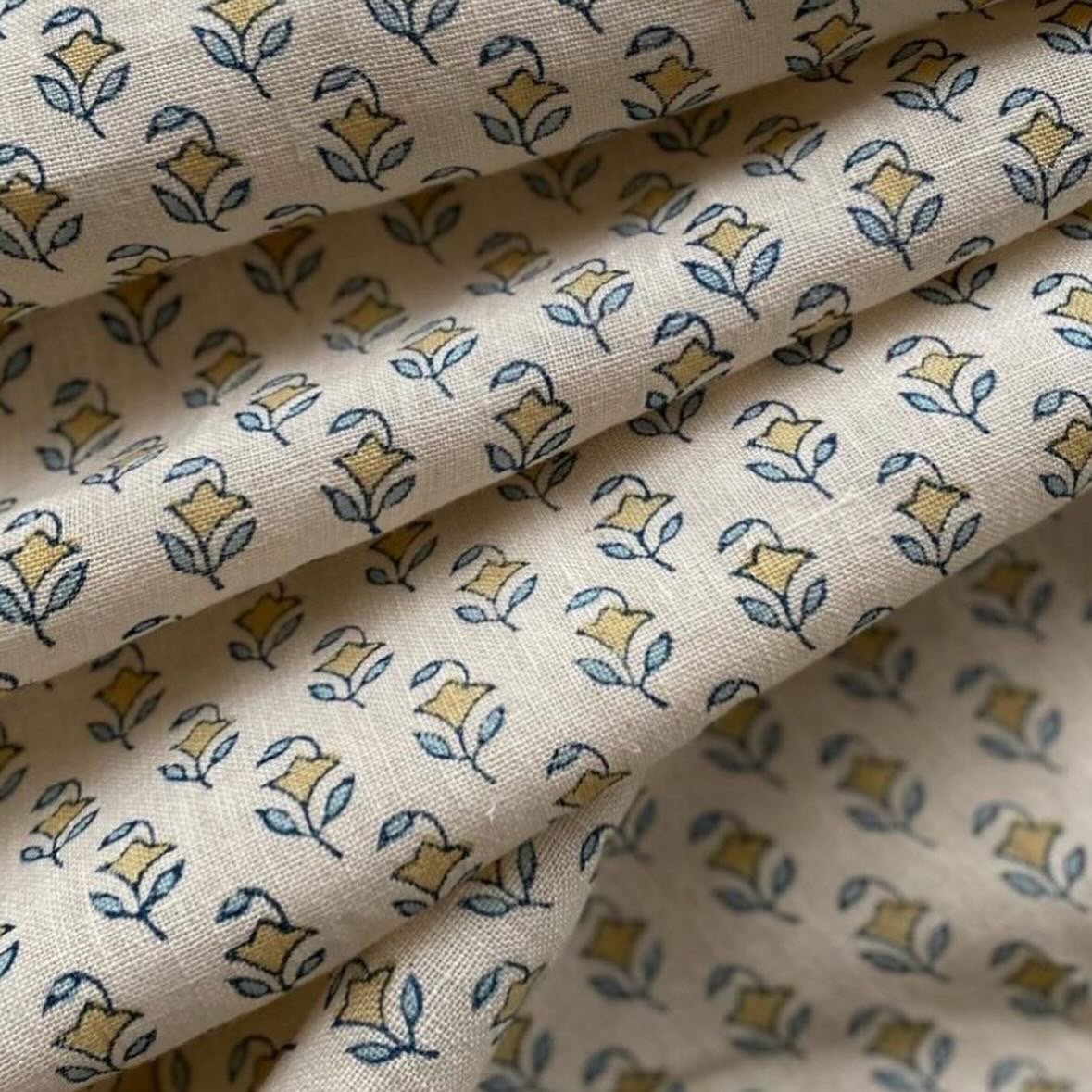 Little Block, Blue/Wicker — Mahala Textiles