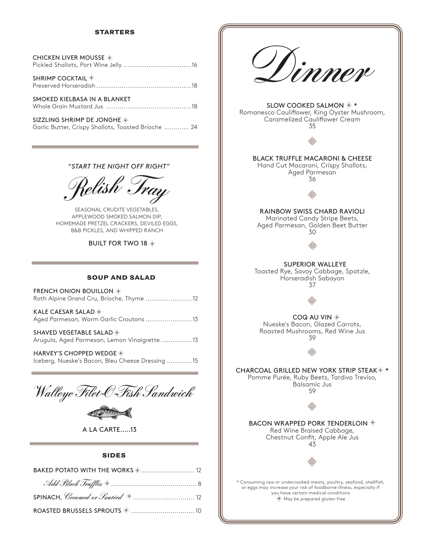 Menu — The Harvey House