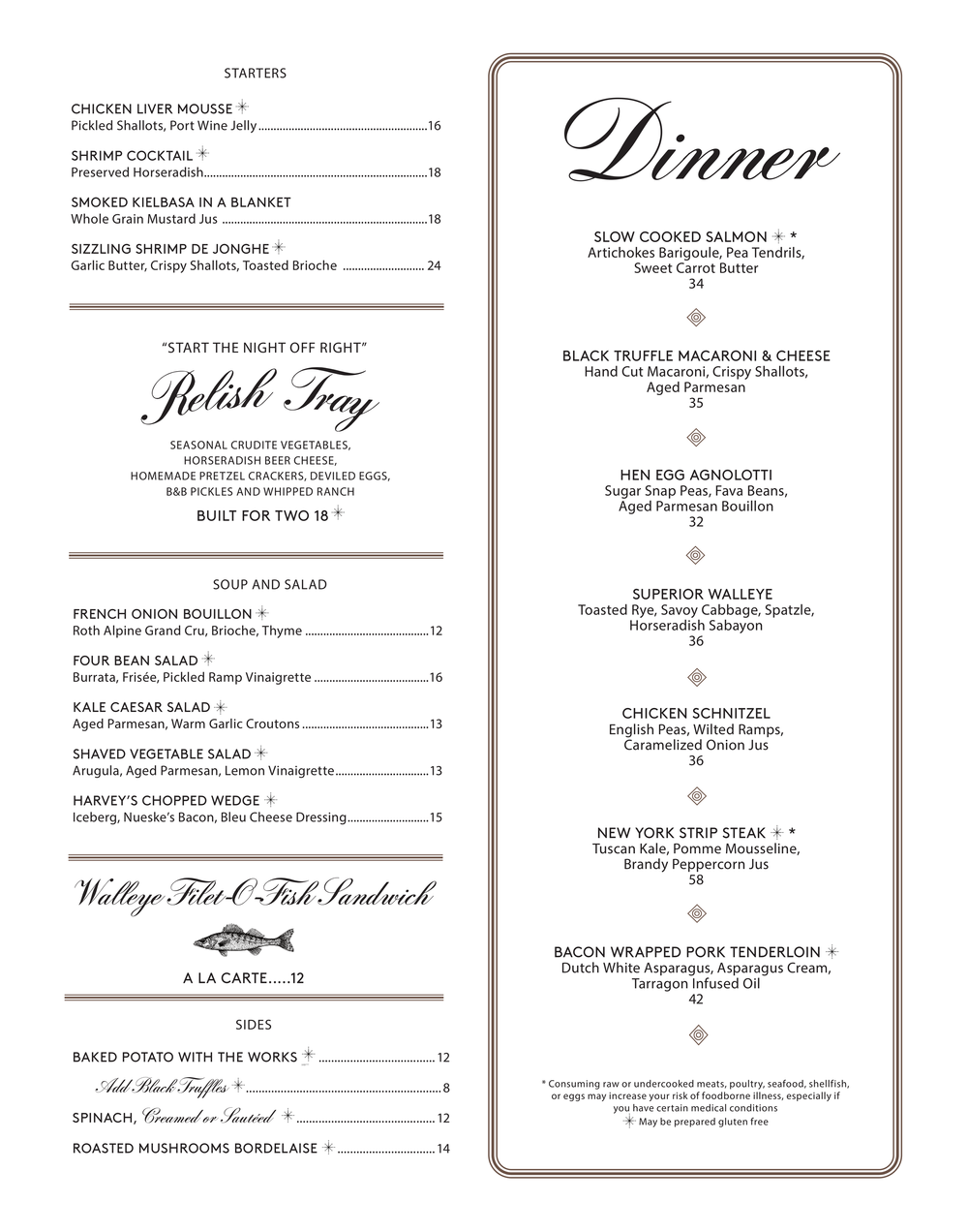 Menu — The Harvey House