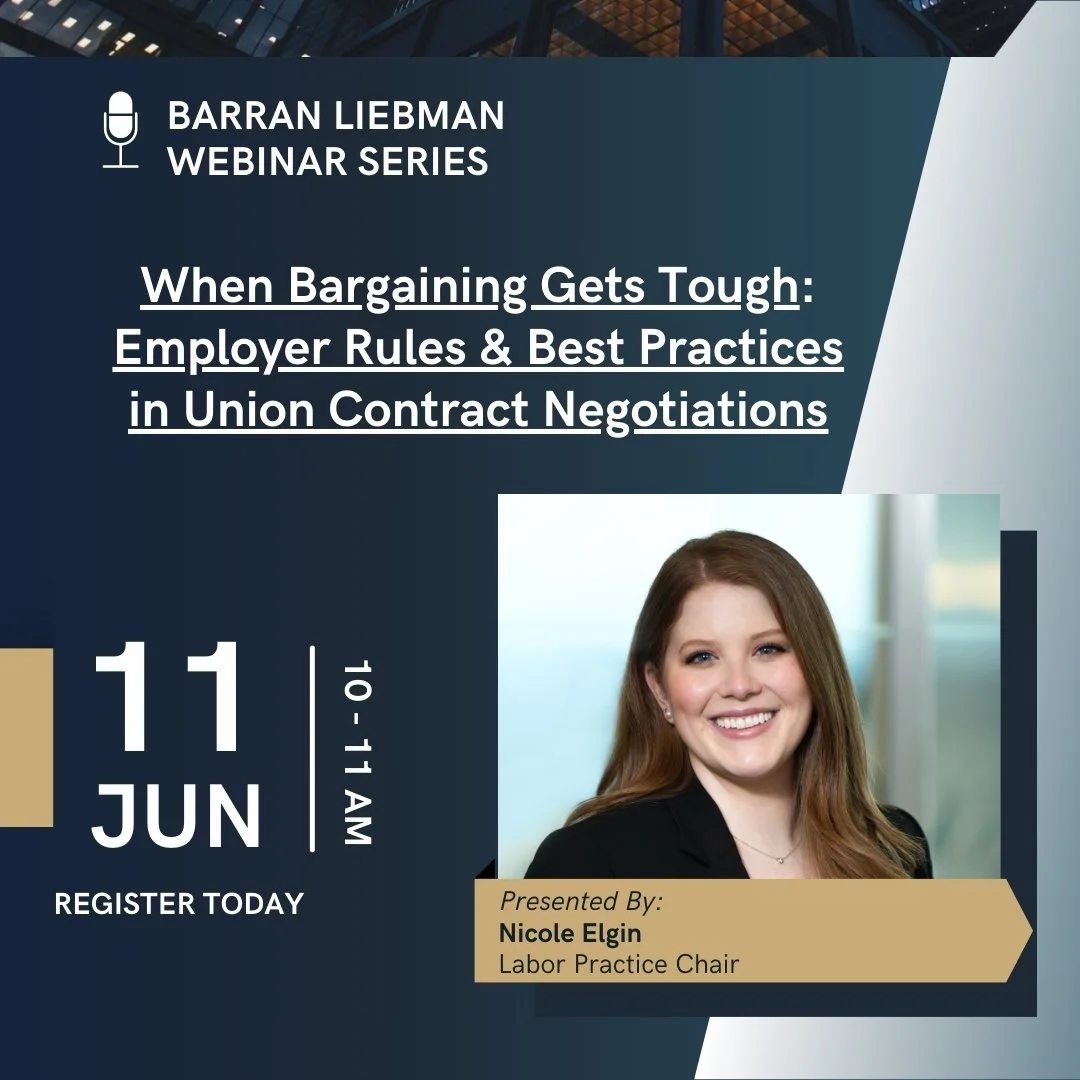 Seminars — Barran Liebman LLP