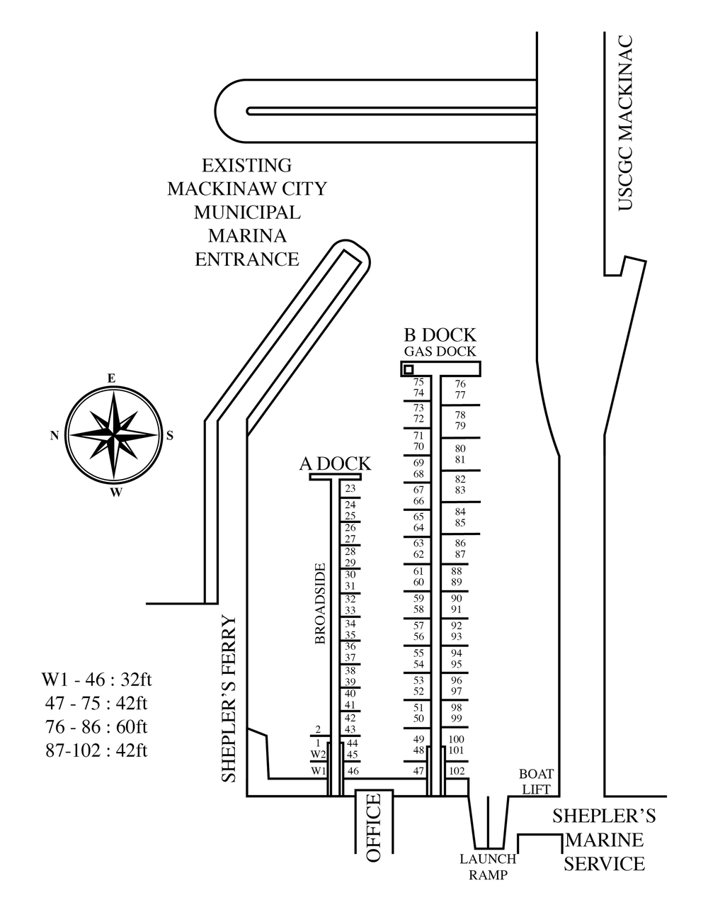 Marina Map — Mackinaw City Municipal Marina